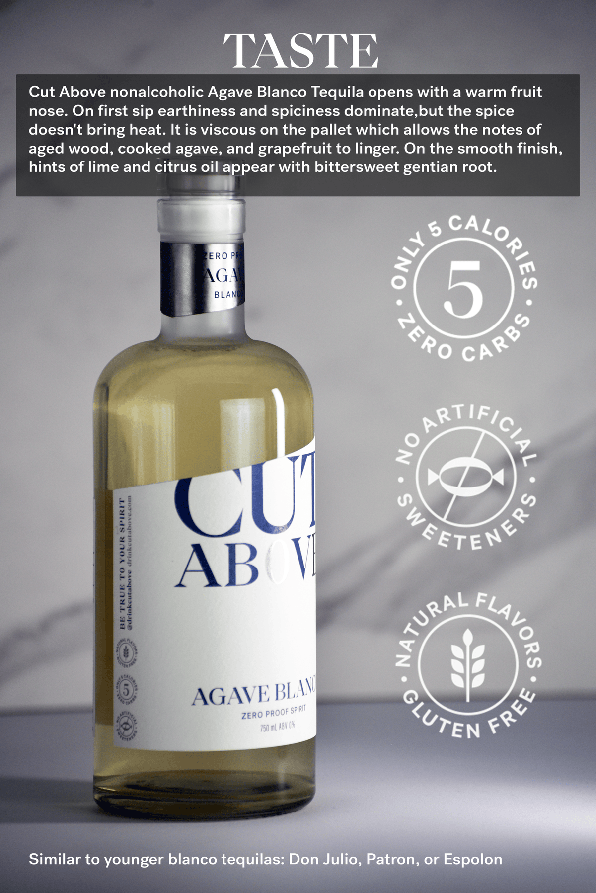Zero Proof Agave Blanco Tequila – Cut Above Spirits